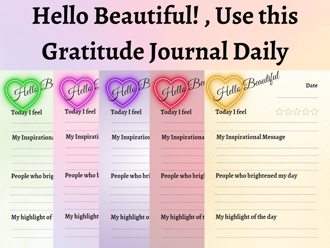 Gratitude Journal Template, Mindfulness Tracker, Daily Journal ...