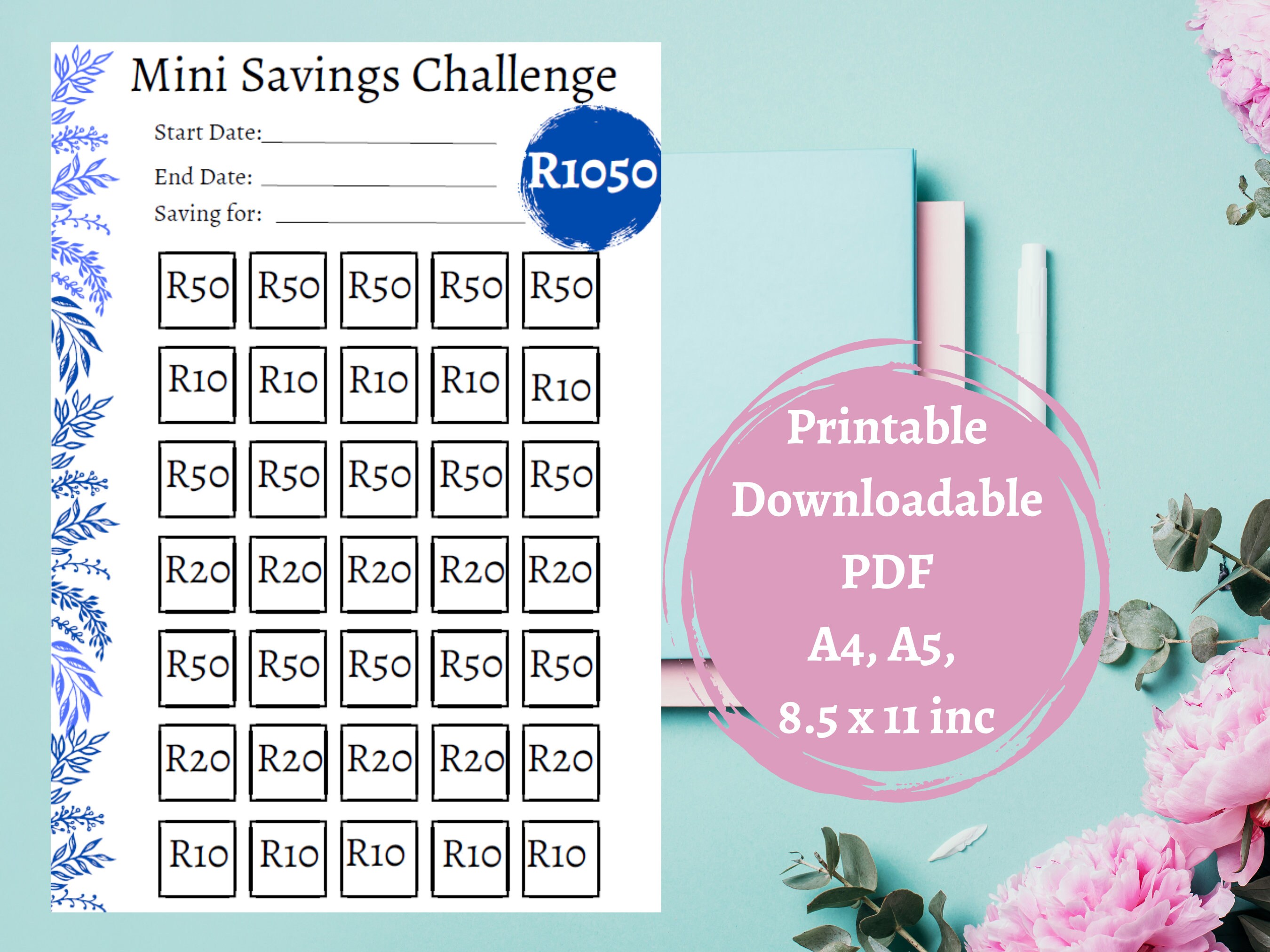 Rands, Low Income Savings Challenge, Blue Mini Savings Challenge, PDF ...