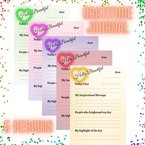 Gratitude Journal Template, Mindfulness Tracker, Daily Journal ...