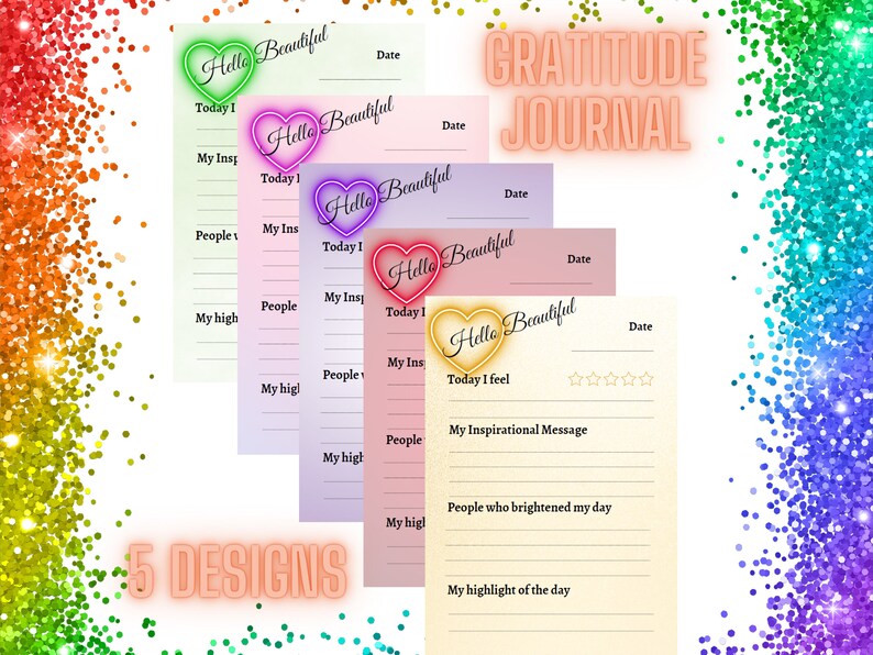 Gratitude Journal Template, Mindfulness Tracker, Daily Journal ...