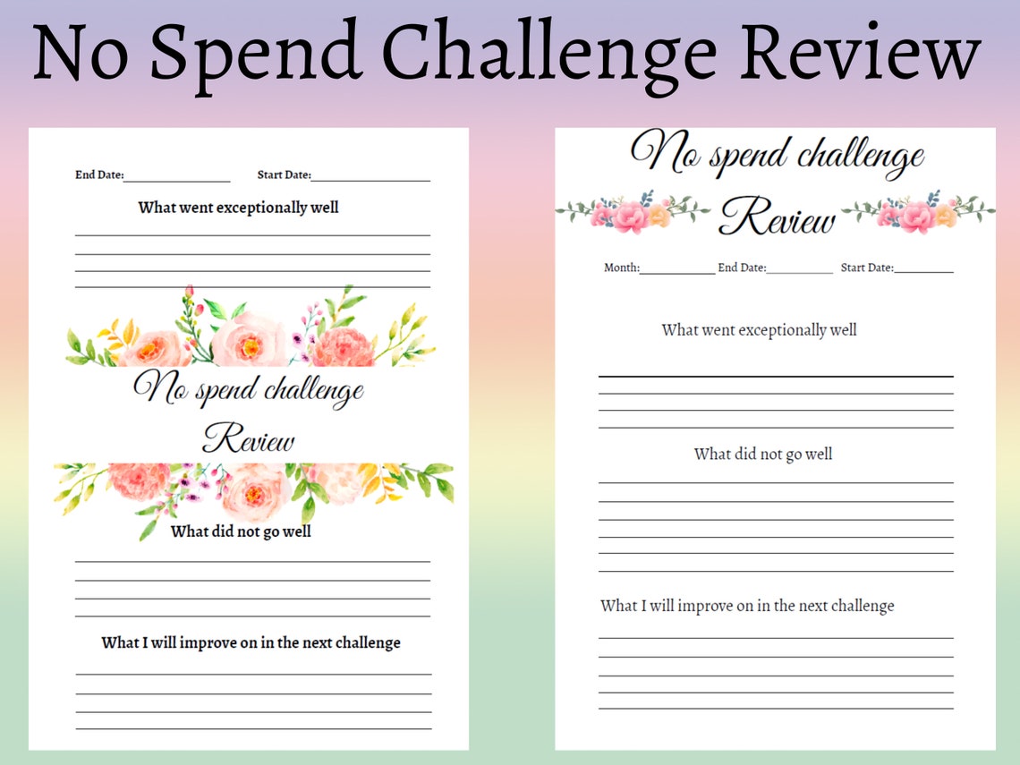No Spend Challenge, 31 Days Monthly Challenge, Printable, Savings ...