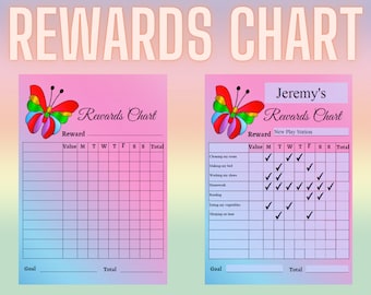 Superhero Rewards Chart, Kids Behavior Chart, Printable, Editable ...