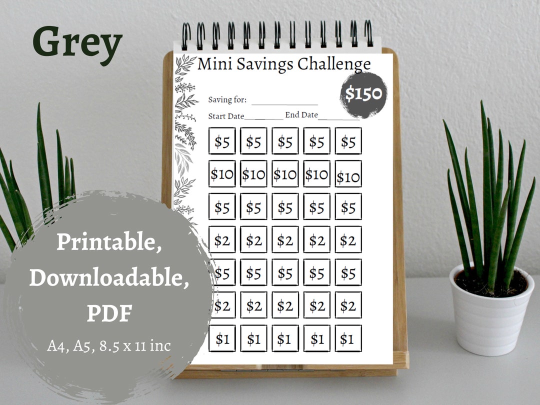 Minimalist Mini Savings Challenge, Saving Tracker, Low Income Savings ...