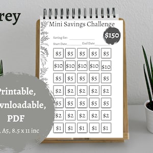 Minimalist Mini Savings Challenge, Saving Tracker, Low Income Savings ...