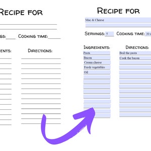 Weekly Meal Planner, Recipe Template, Inventory List, Printable ...