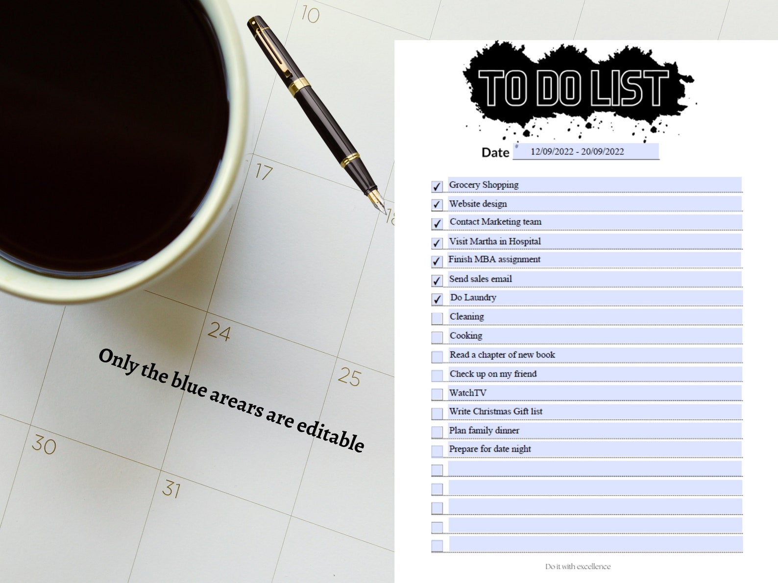 Minimalist to Do List, Editable, Printable, Downloadable Daily and ...