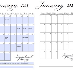 2023 Monthly Planner, Minimalist Editable and Printable Monthly ...