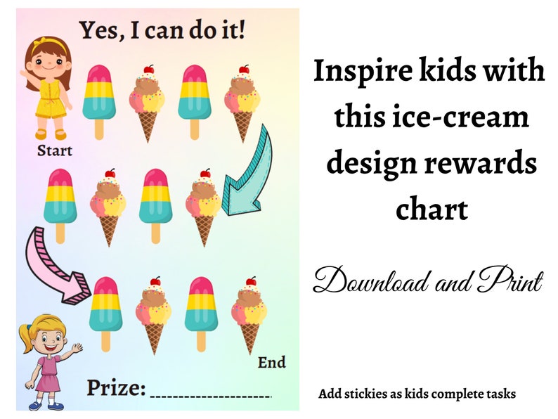 Fun Rewards Chart, Sticker Chart, Printable, Downloadable, Potty ...