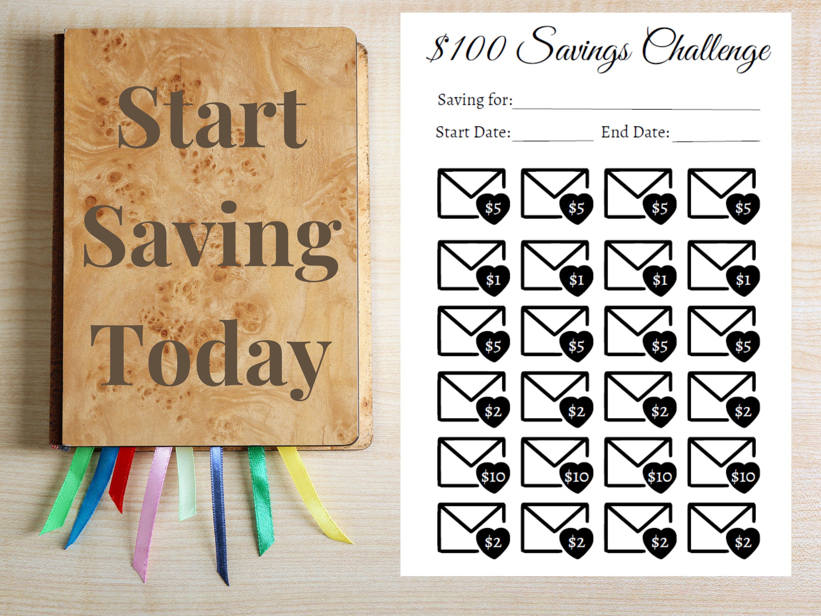 Mini Savings Challenge, Save 100, Low Income Saving, Savings Tracker ...
