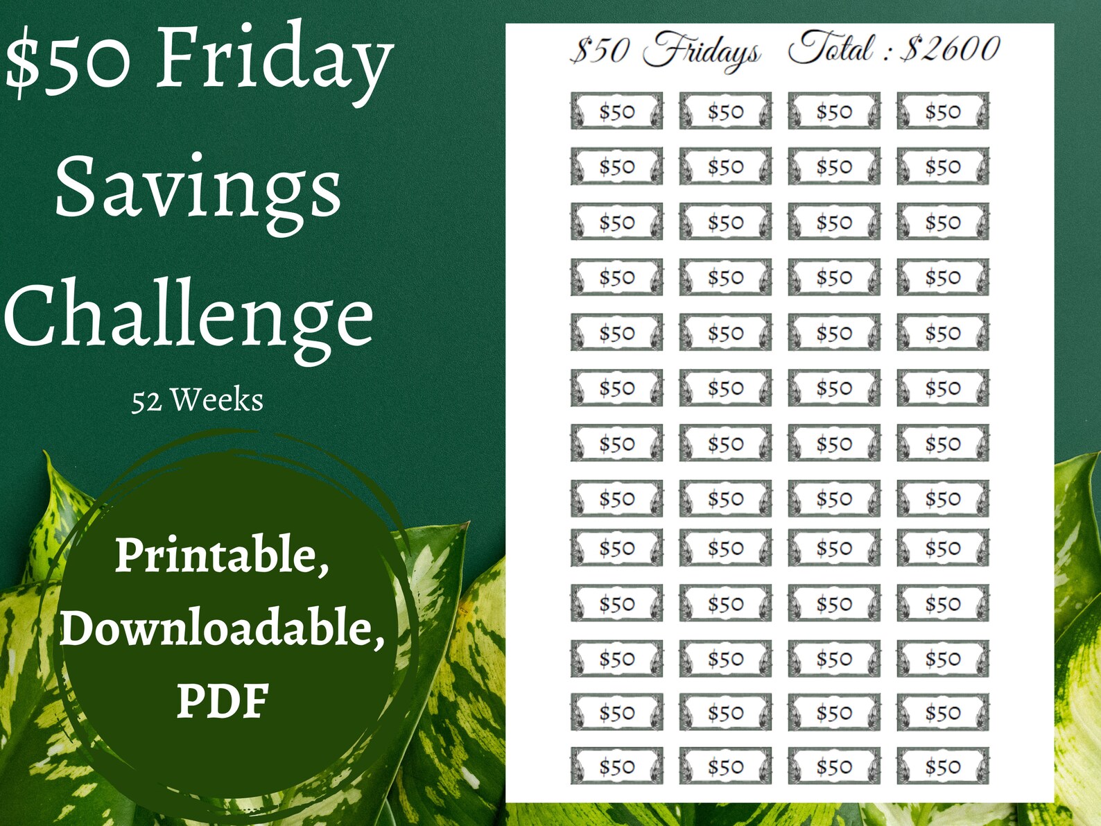 Friday Savings Challenge, Low Income Savings Challenge, Financial Goals ...