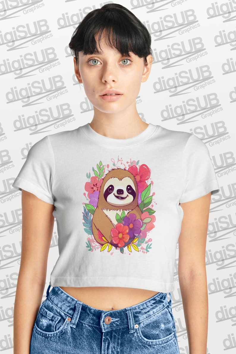 Cute Kawaii Sloth Png Files for Sublimation Clipart Cartoon T Shirt ...