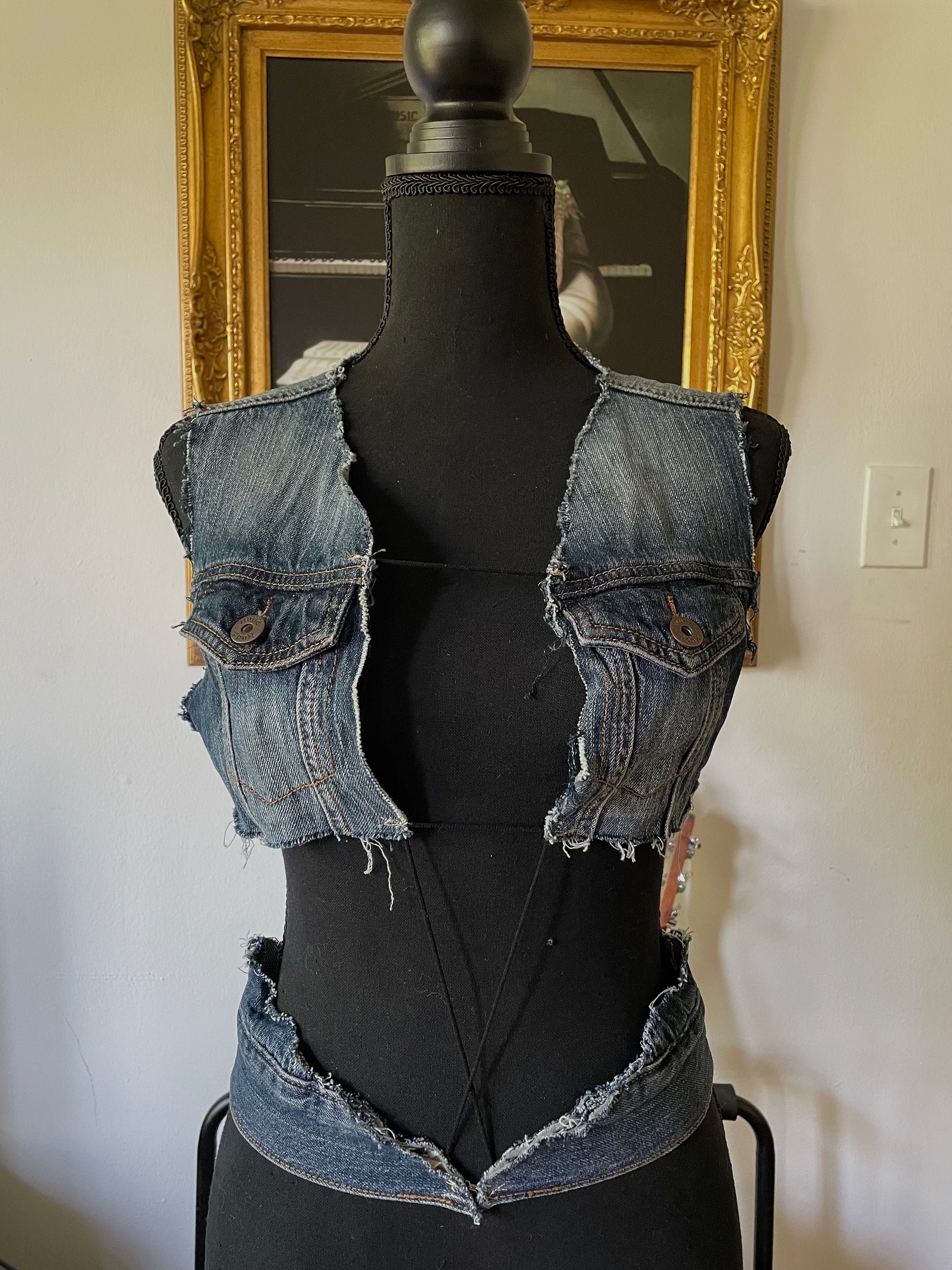 Upcycled Denim Vest/top - Etsy