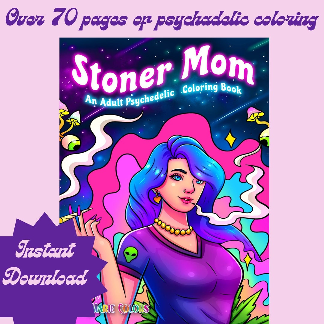 Cannabis Adult Coloring Book, Stoner Gift, 420 Gift, Coloring Therapy ...