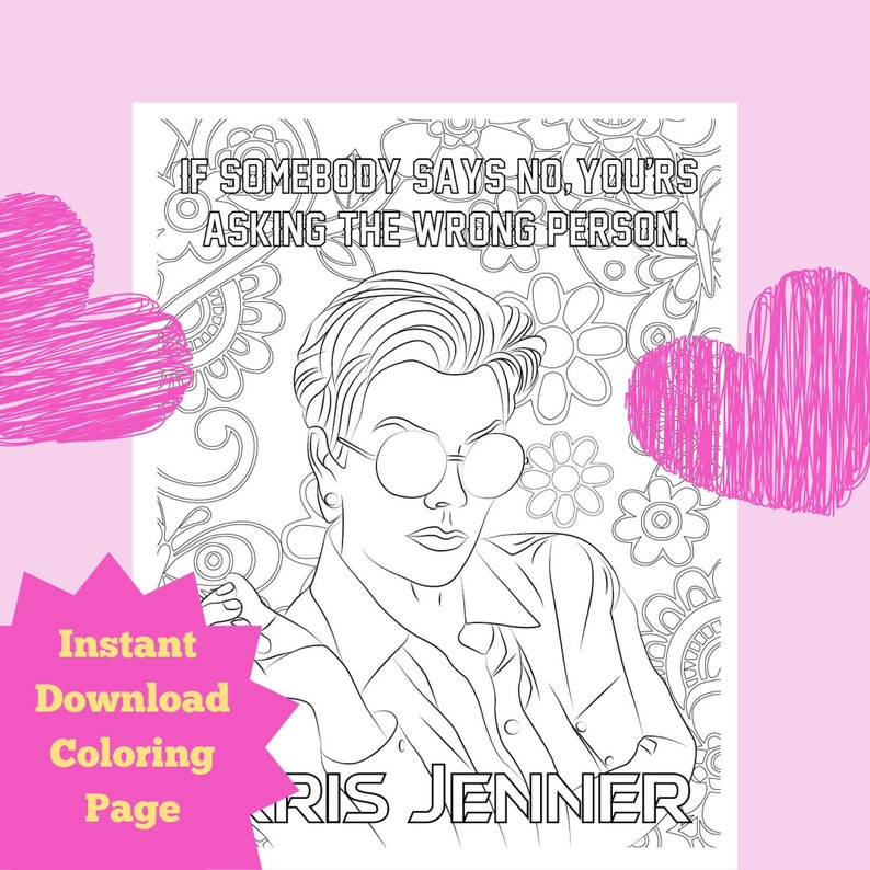 Kim Kardashian Adult Coloring Page, Coloring Therapy, Keeping up With ...