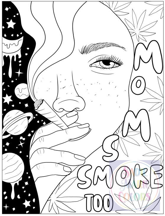 Cannabis Adult Coloring Book, Stoner Gift, 420 Gift, Coloring Therapy ...