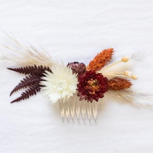 Rust & Terracotta Pampas Grass Hair Comb - Etsy