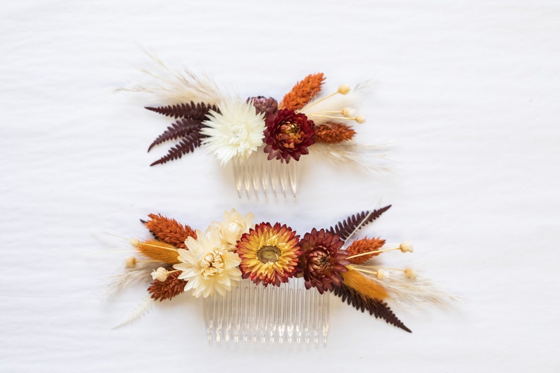 Rust & Terracotta Pampas Grass Hair Comb - Etsy
