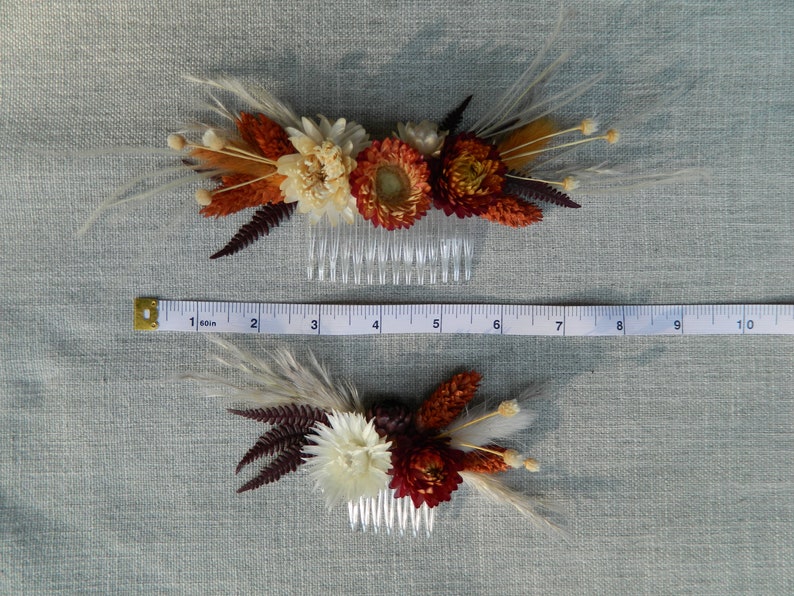 Rust & Terracotta Pampas Grass Hair Comb - Etsy