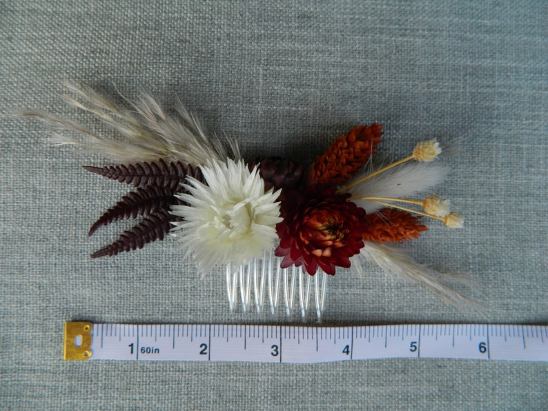 Rust & Terracotta Pampas Grass Hair Comb - Etsy