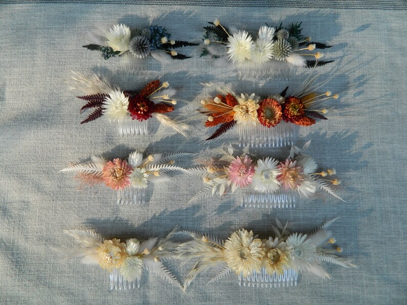 Rust & Terracotta Pampas Grass Hair Comb - Etsy