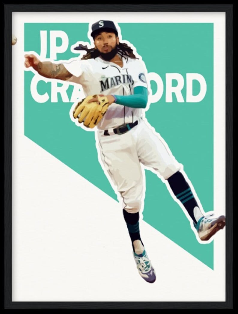 JP Crawford Poster, Wall Art, Digital Design, Seattle Mariners ...