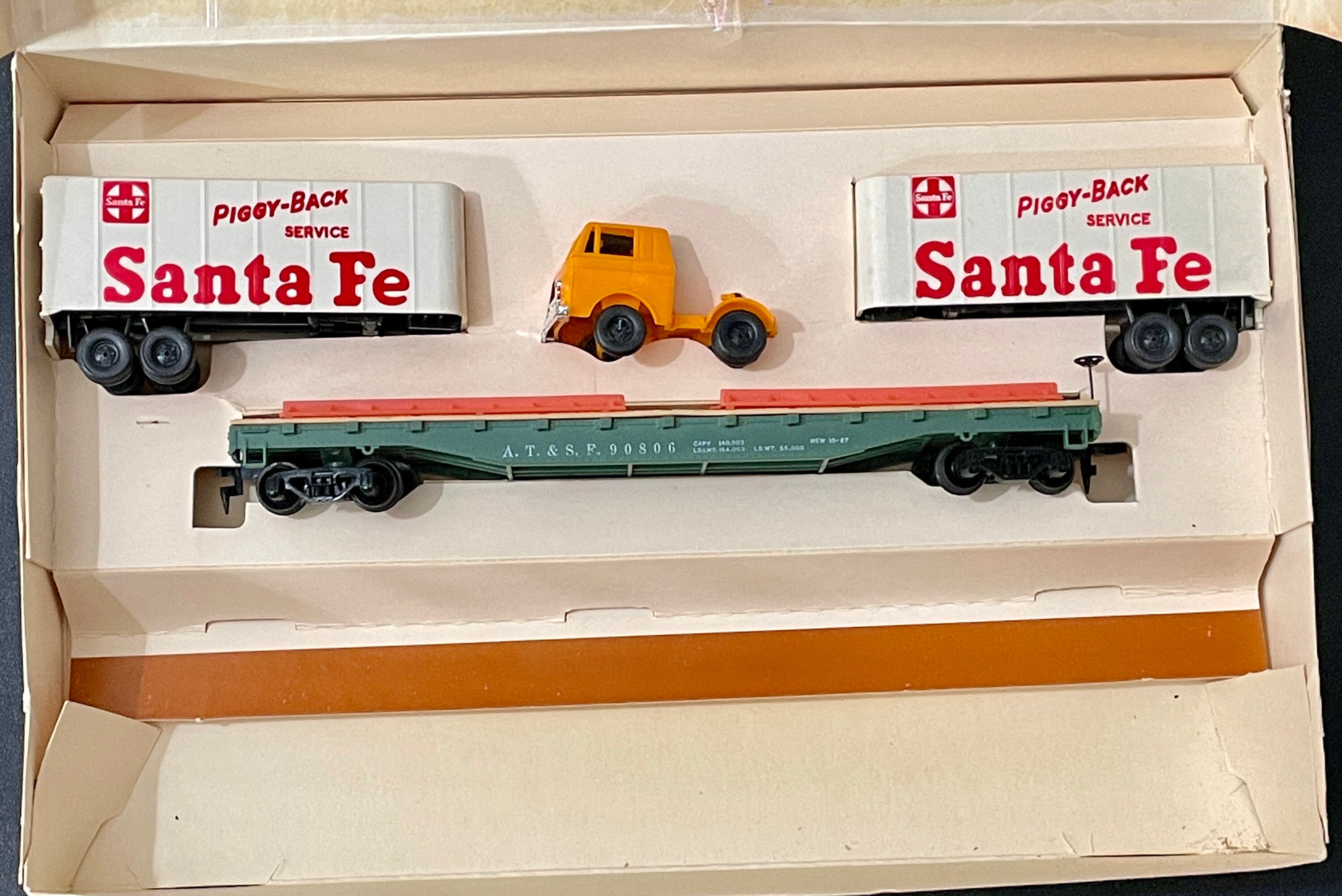 TYCO 1980s Piggyback Flat Car Set HO Scale for Model Train Diorama ...