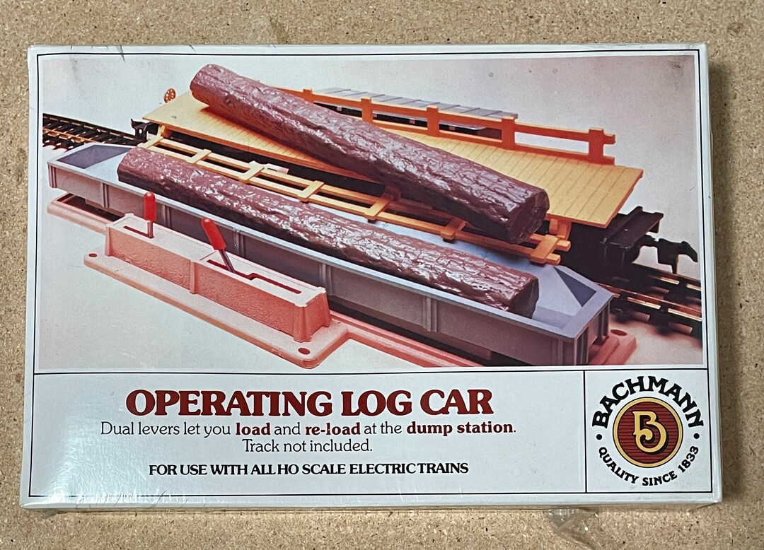 Vintage 1990s Bachmann HO Scale Operating Log Car W/ Logs #46203 NIB ...