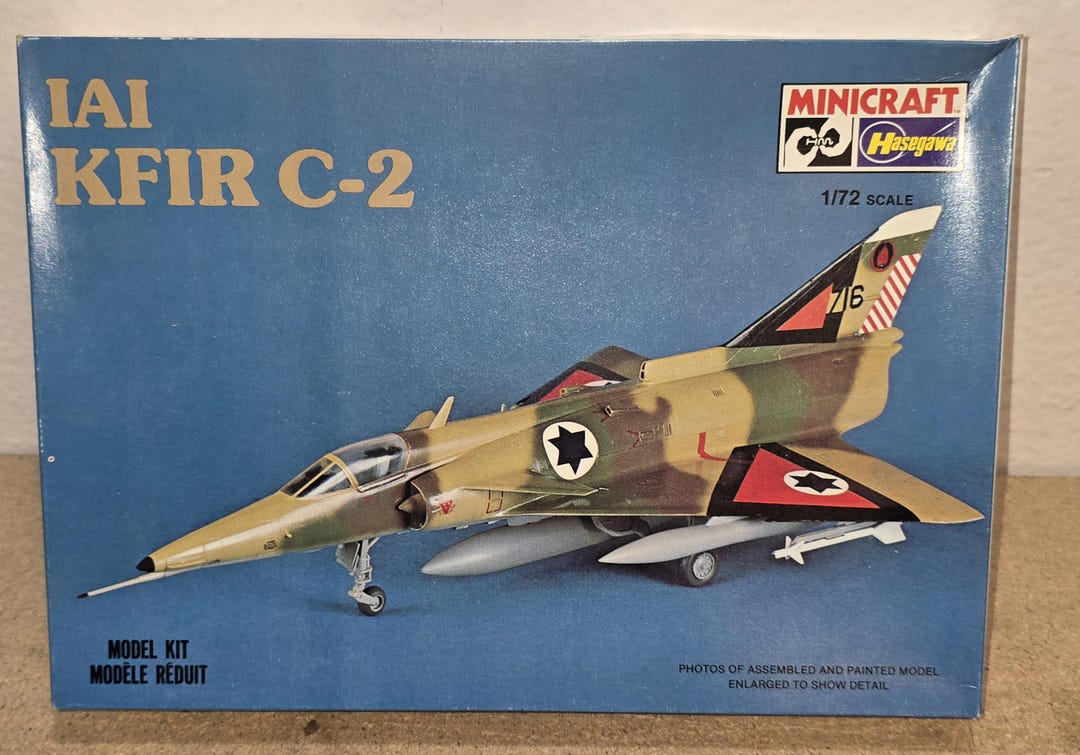 Vtg 1990s IAI KFIR C-2 1 Minicraft Hasegawa 1/72 Scale Model Kit #1149 ...
