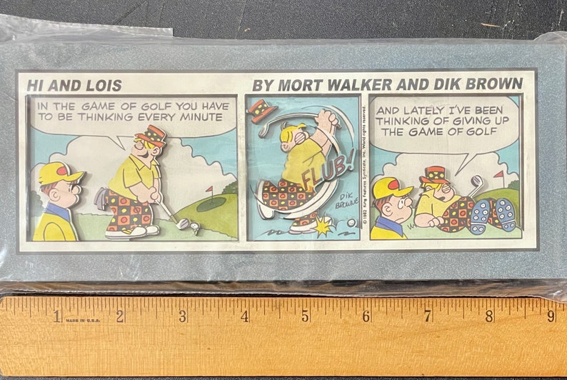 Hi and Lois Golf Comic Strip Desk Art Mort Walker & Dik Brown 3D Sealed ...