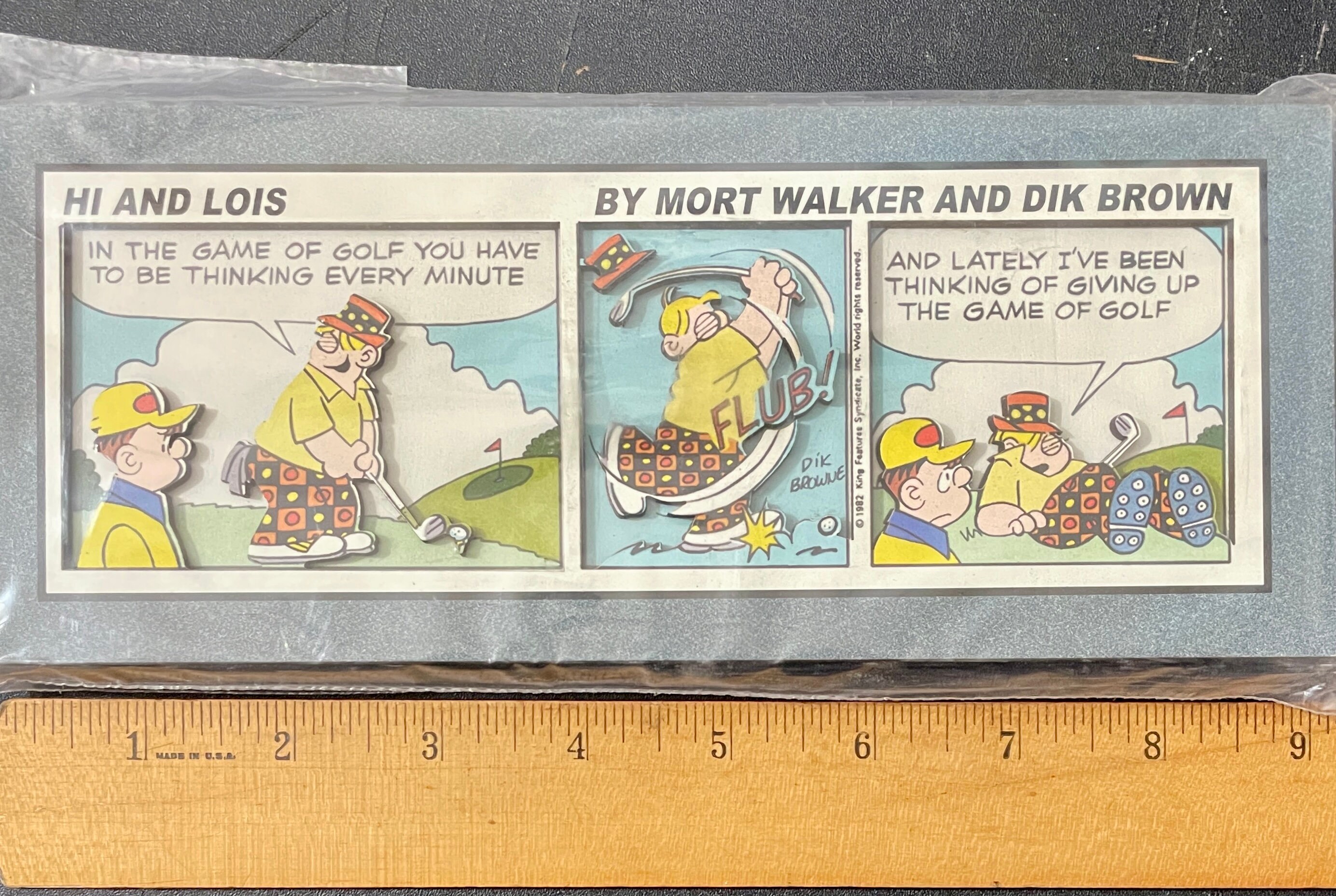Hi and Lois Golf Comic Strip Desk Art Mort Walker & Dik Brown 3D Sealed ...