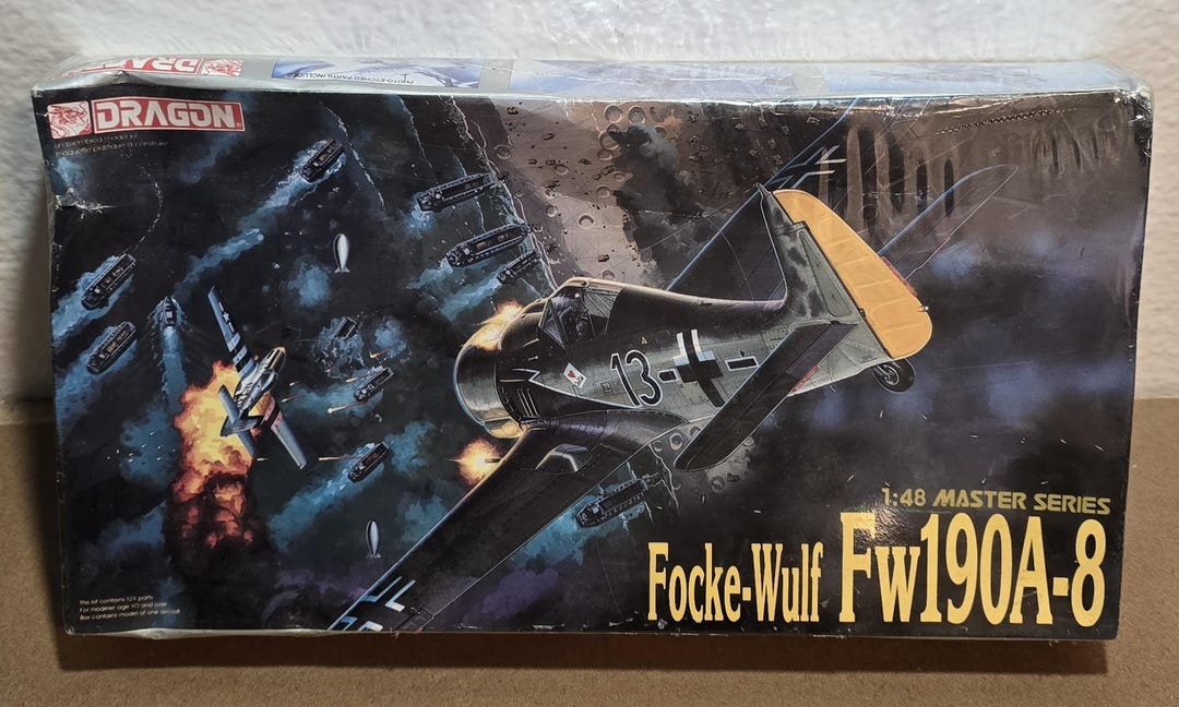 Vtg 1991 DML 1/48 Focke-wulf Fw190a-8 WWII German Fighter Model Kit ...