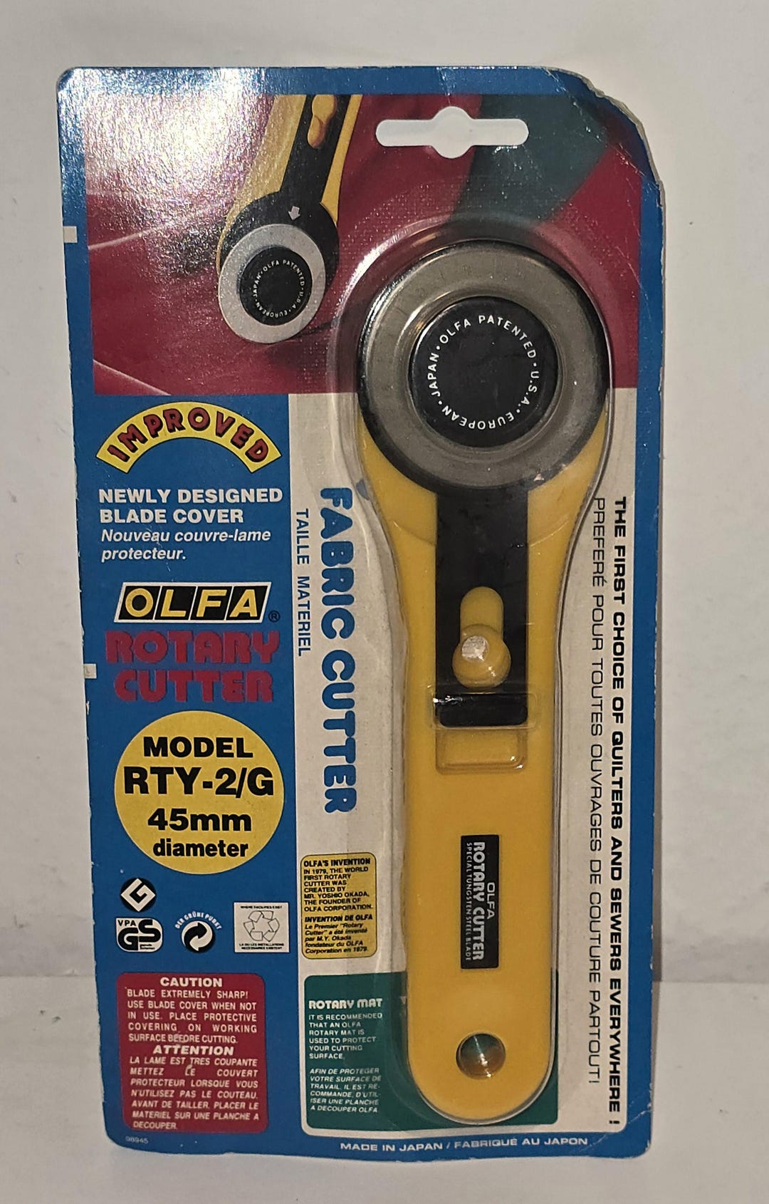 Vintage 1980s OLFA 45mm Rotary Cutter No. RTY-2/G Sealed NOS Fabric ...