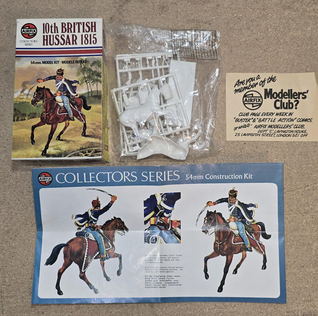 Vtg 1976 Airfix Collectors Series 54mm 10th British Hussar 1815 Model ...