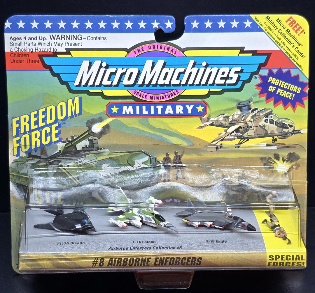 Vtg 1993 Micro Machines Military #8 Airborne Enforcers 3-pack Jets ...