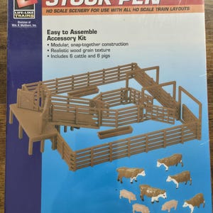 Life-like HO Scale Modular Stock Pen Plastic Model Kit 1378 for Train ...