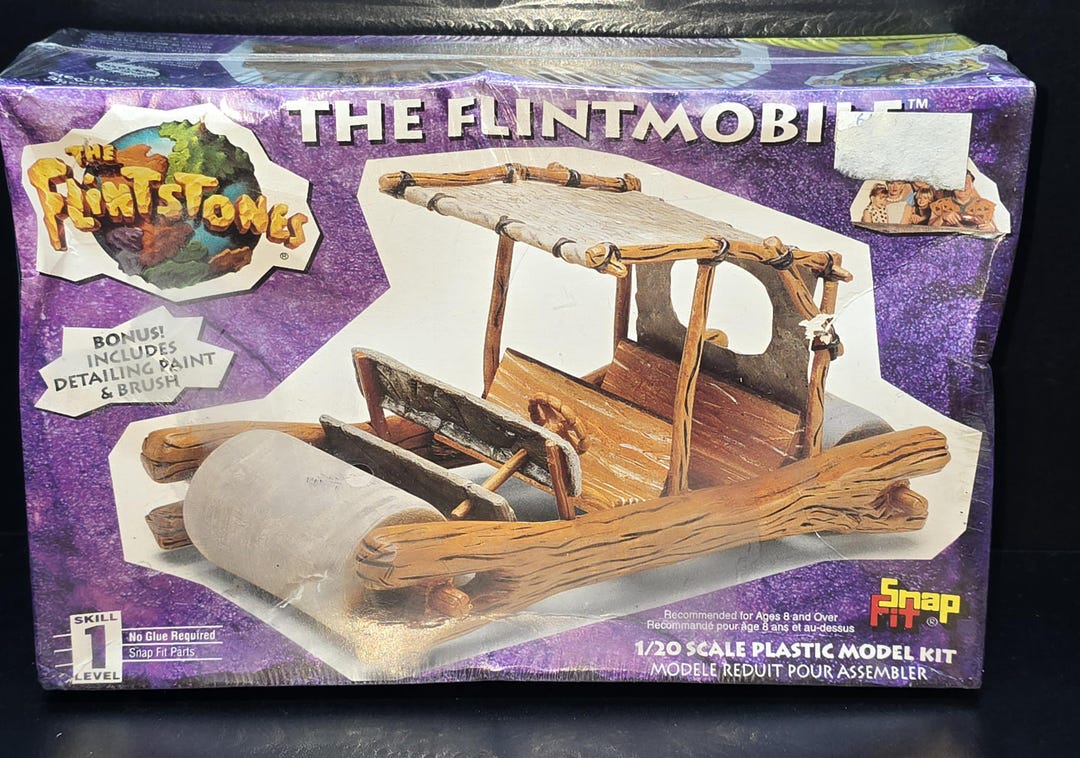Vtg 1994 Lindberg the Flintstones Flintmobile 1/20 Scale Model Kit ...