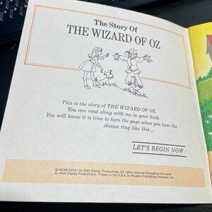 Vintage 1978 the Story of the Wizard of Oz 24 Page Read-along Book no ...