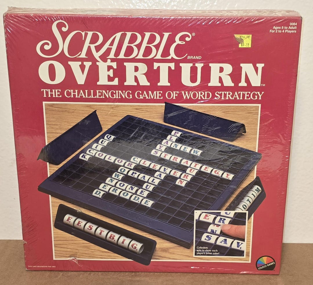 Vtg 1988 Scrabble Overturn Game of Word Strategy Game by Coleco Games ...