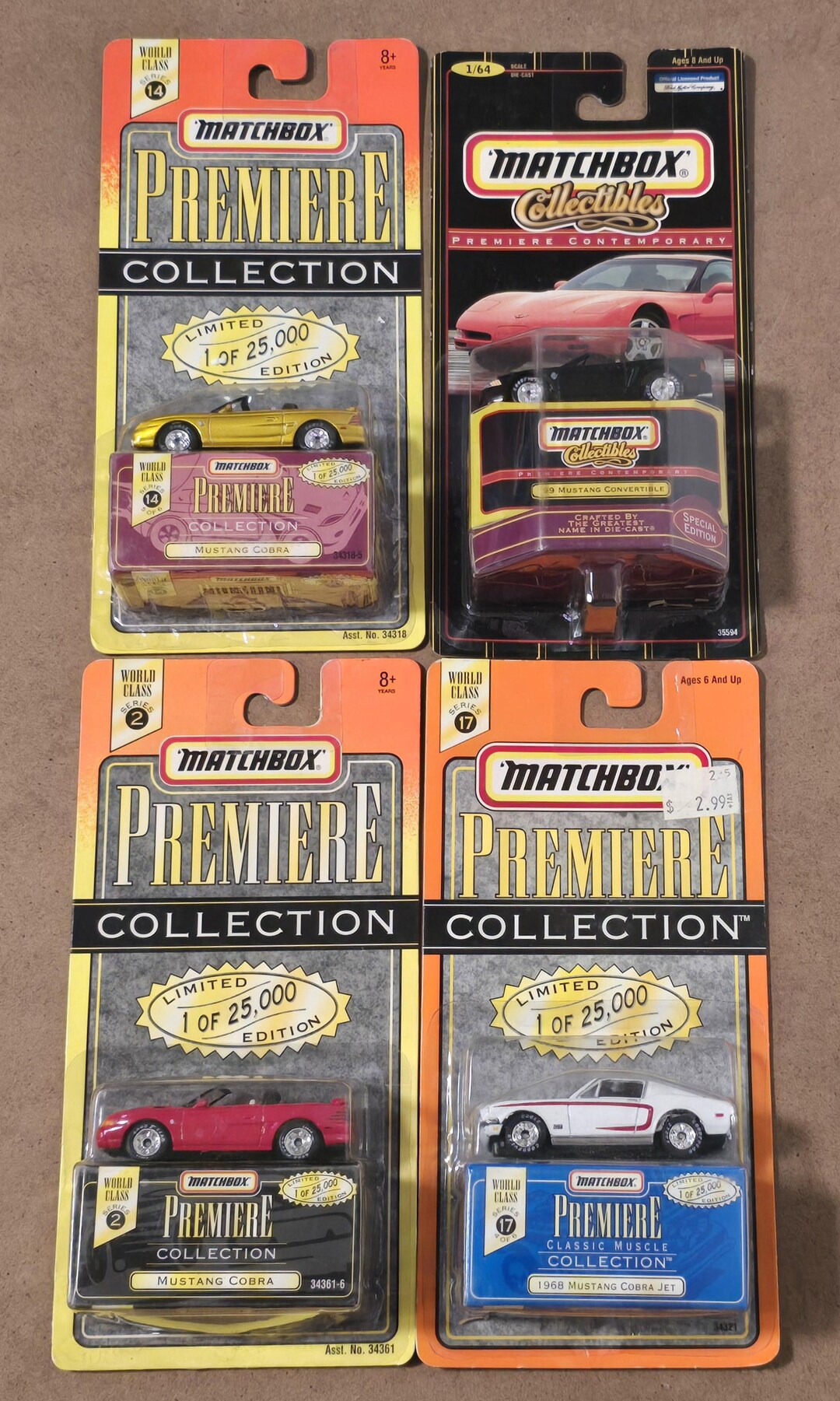 Vintage 1990s Matchbox Premiere Collection Set of 4 Ford Mustangs ...