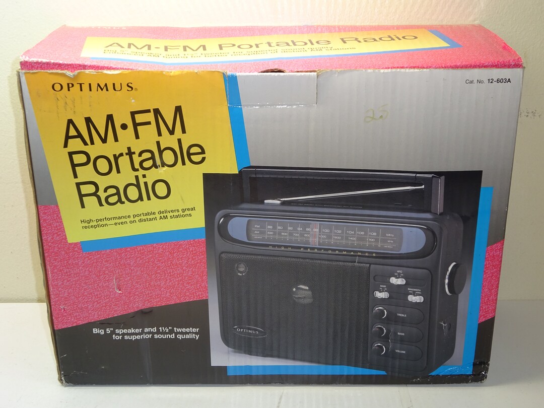 Optimus Radio Shack High Performance AM FM Portable Radio 12-603A NIB ...