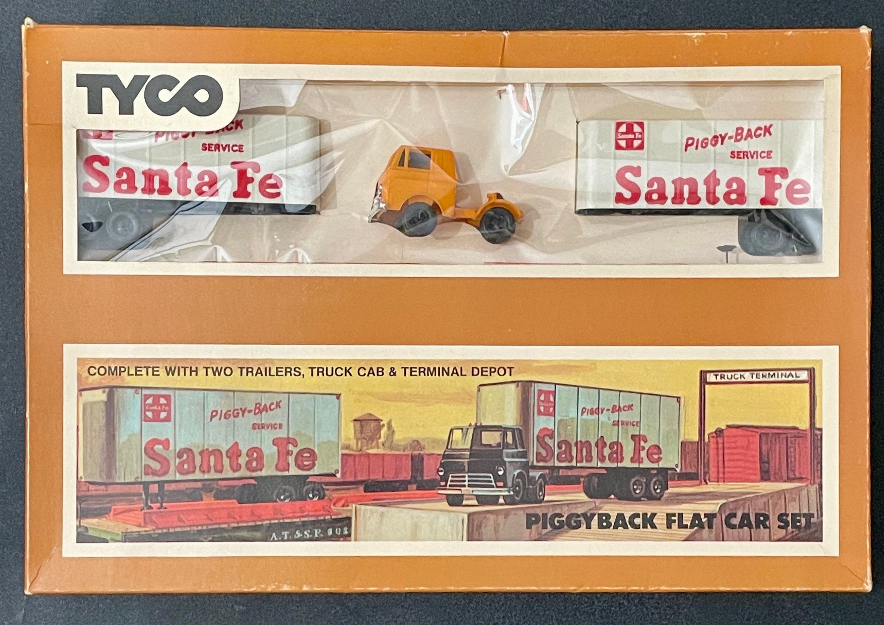 TYCO 1980s Piggyback Flat Car Set HO Scale for Model Train Diorama ...