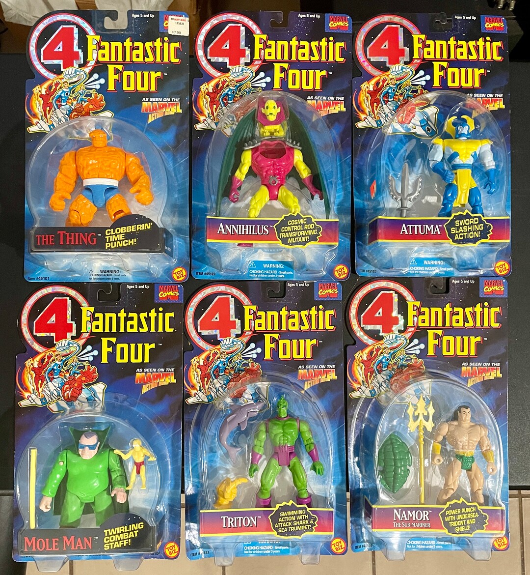 Toybiz 1994 Fantastic 4 Figure Set of 6 the Thing & Villains NIB ...