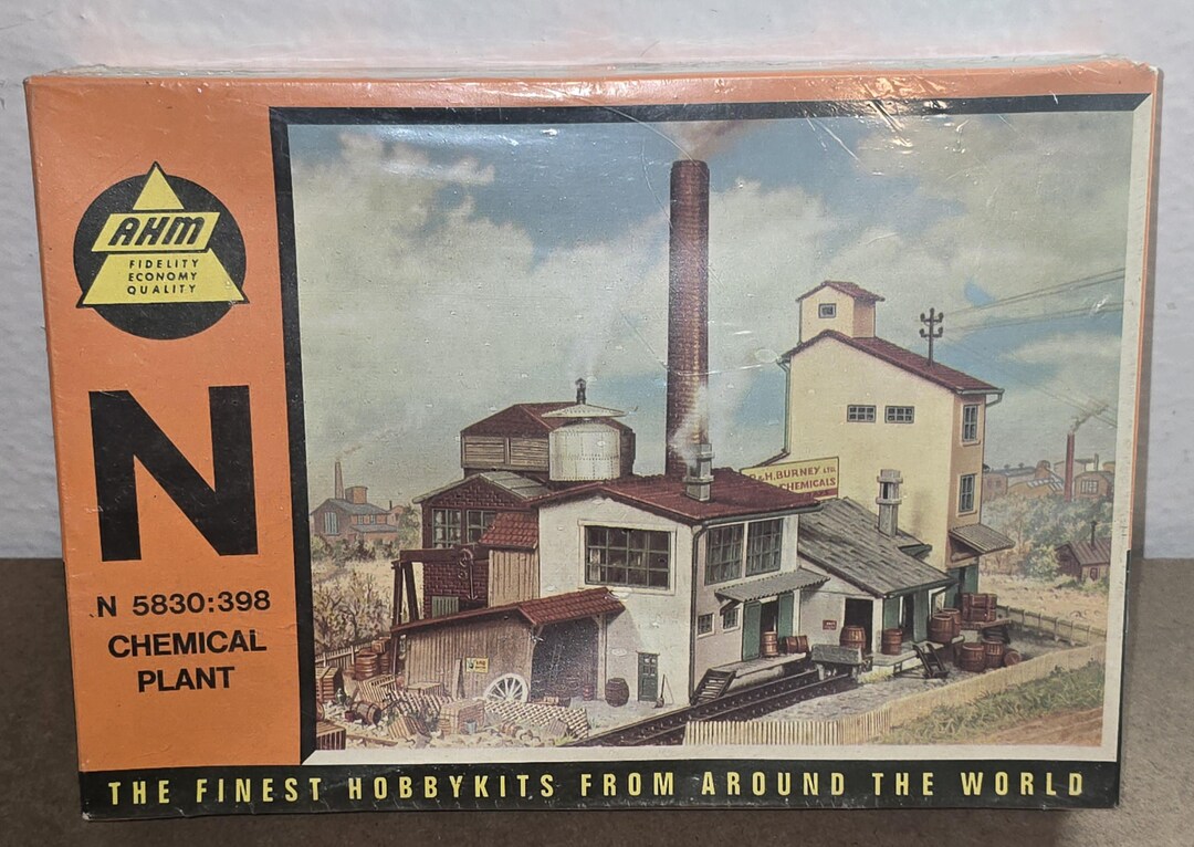 Vintage AHM N Scale Chemical Plant Plastic Model Kit #5830 Minikit NOS ...