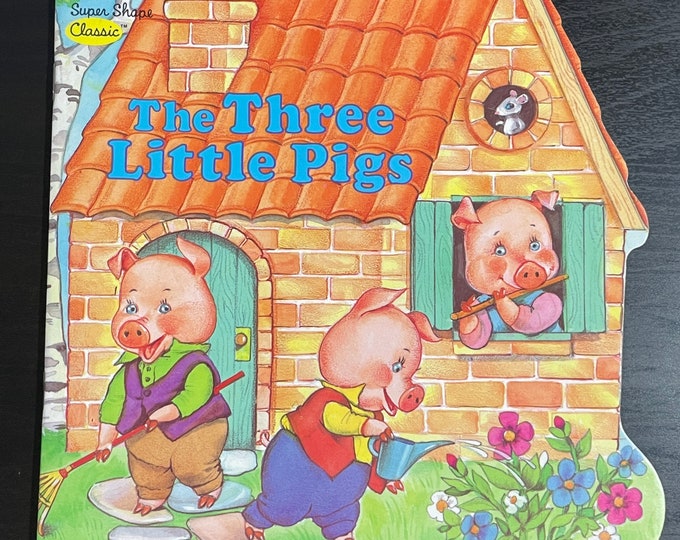 The Three Little Pigs Vintage 1988 Golden Super Shape Book Classic - Etsy
