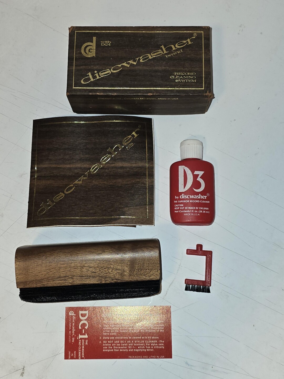 Vintage 1978 Discwasher D3 Wooden Record Cleaning System W/ Small Brush ...