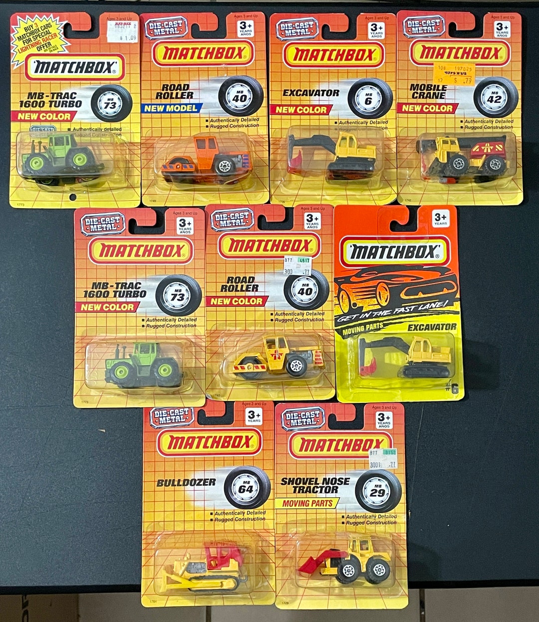 Vintage 1990-93 Matchbox Construction Vehicles Set of 9 Diecast NISB - Etsy