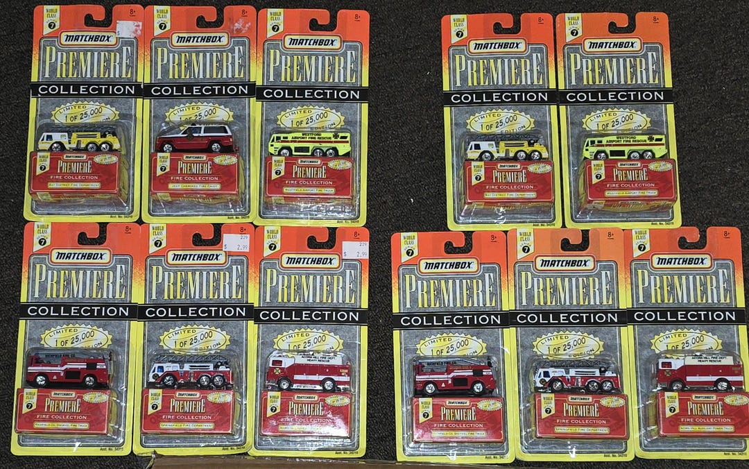 Matchbox Premiere Fire Collection Series 7 Complete Set W/ Extras total ...