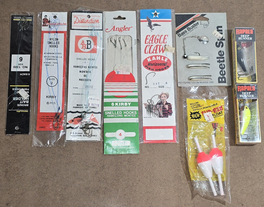 Vintage Bass Buster / Rapala Fat Rap / Snelled Hooks & More Fishing ...