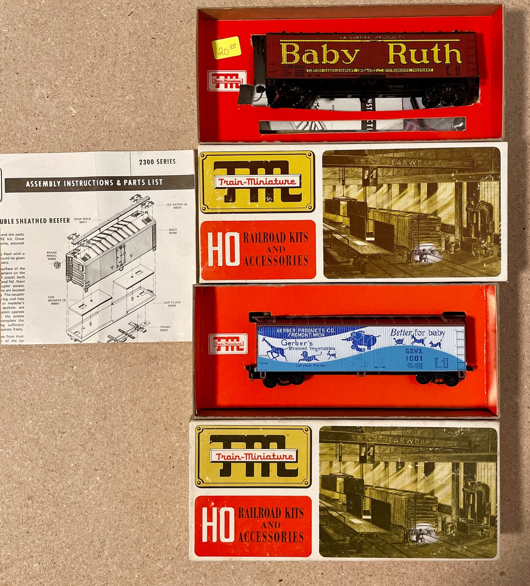 Train Miniature HO Scale baby Ruth Reefer & gerbers Refrigerator Car ...