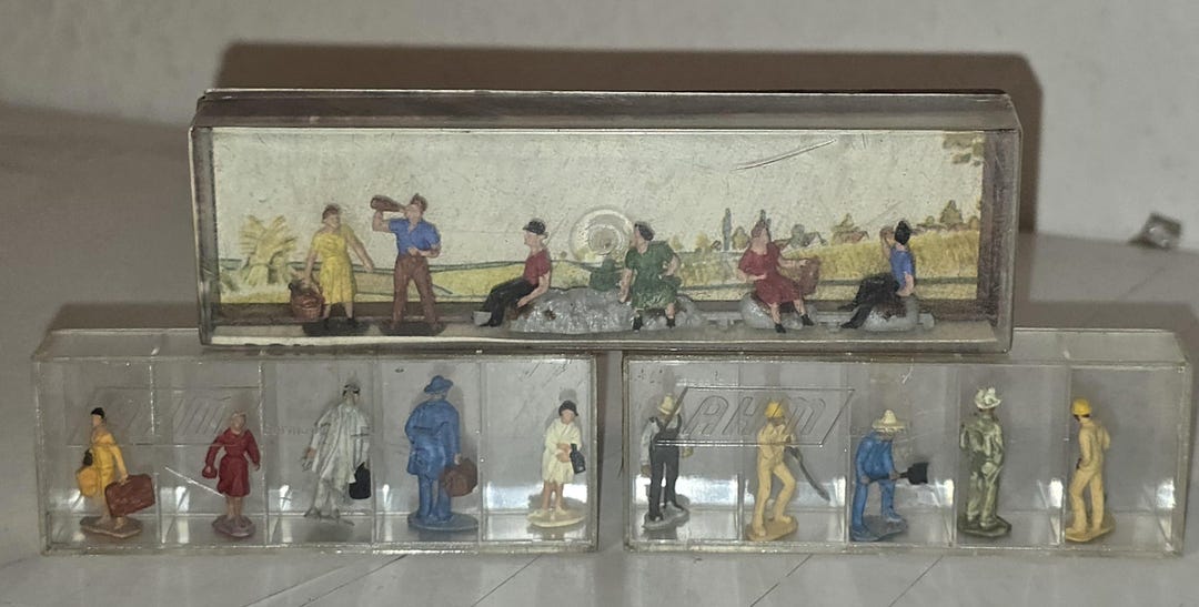 Vintage 1980s HO Scale Set of 16 Figurines for Train Layouts by AHM ...